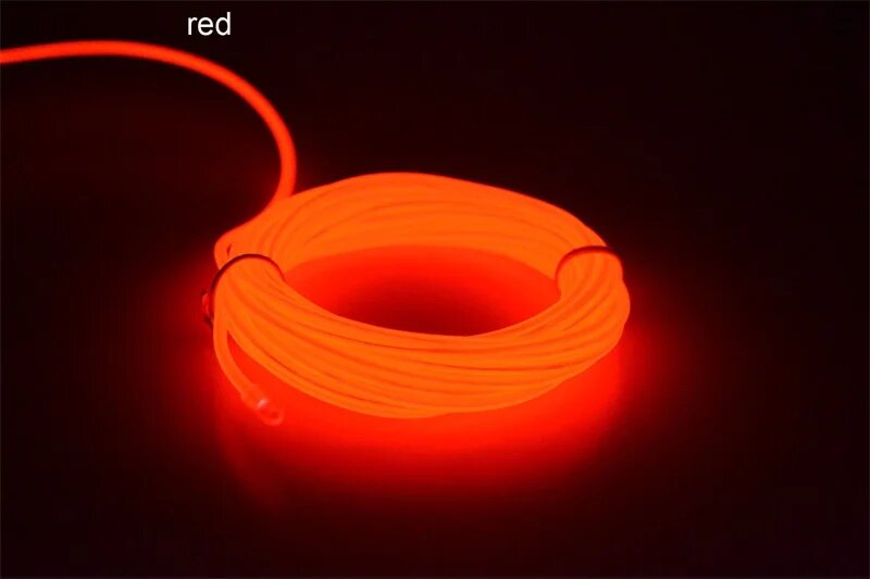 ЭЛ-провод ERANPO гибкий водонепроницаемый 1-5 м Красный, Красный, 5M