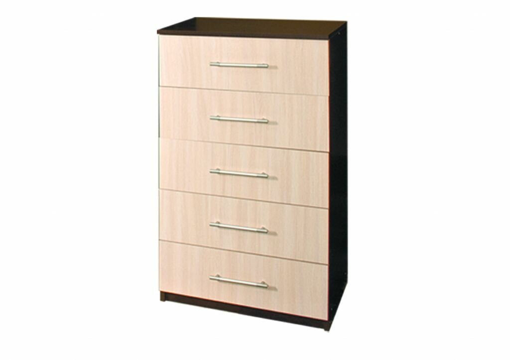 Комод фаворит Венге / Дуб молочный ширина 60 см ЛДСП 5 ящиков для спальни в гостиную для прихожей