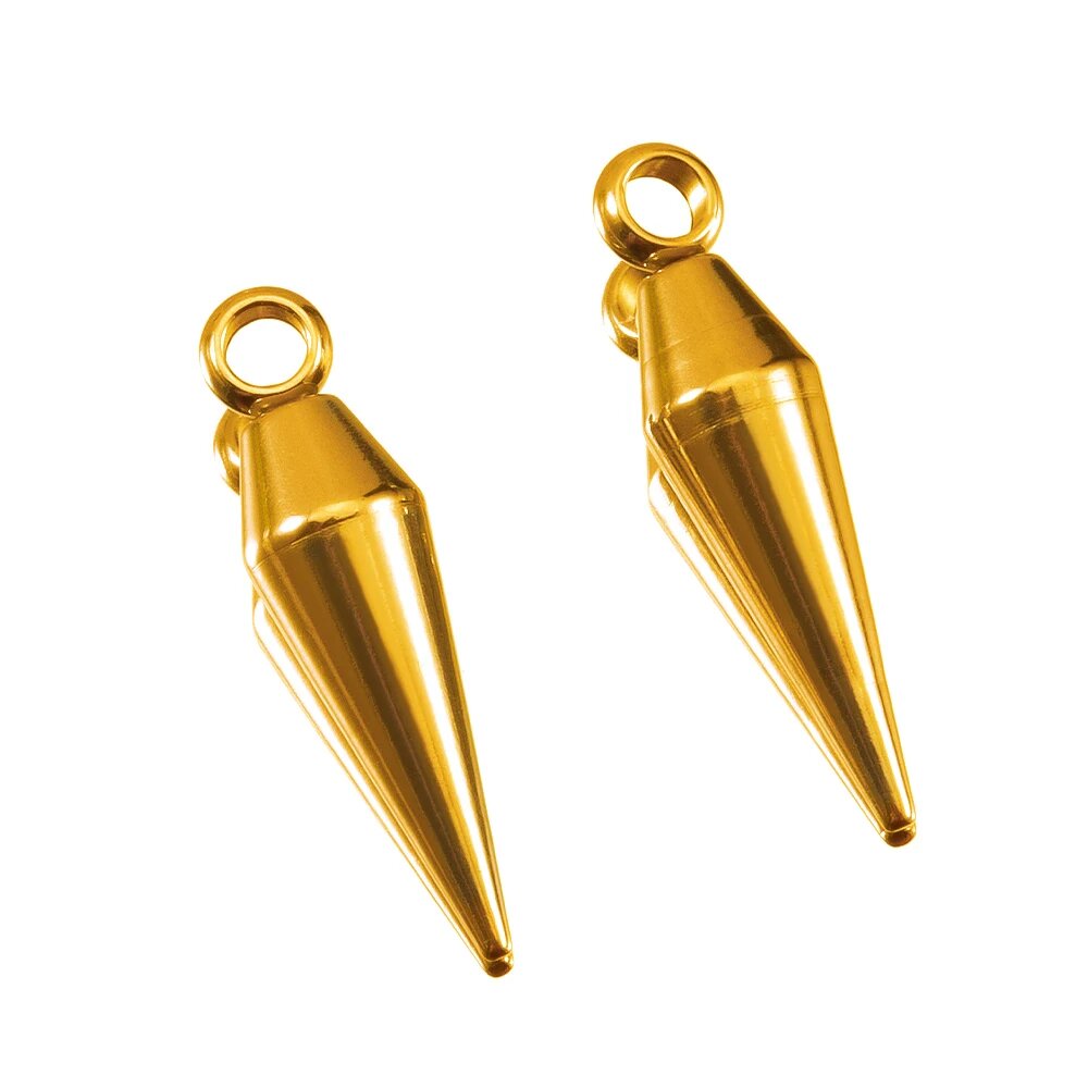 Набор фурнитуры для бижутерии MINGXUAN: 10 шт, конусы из нержавеющей стали Gold-18x5mm