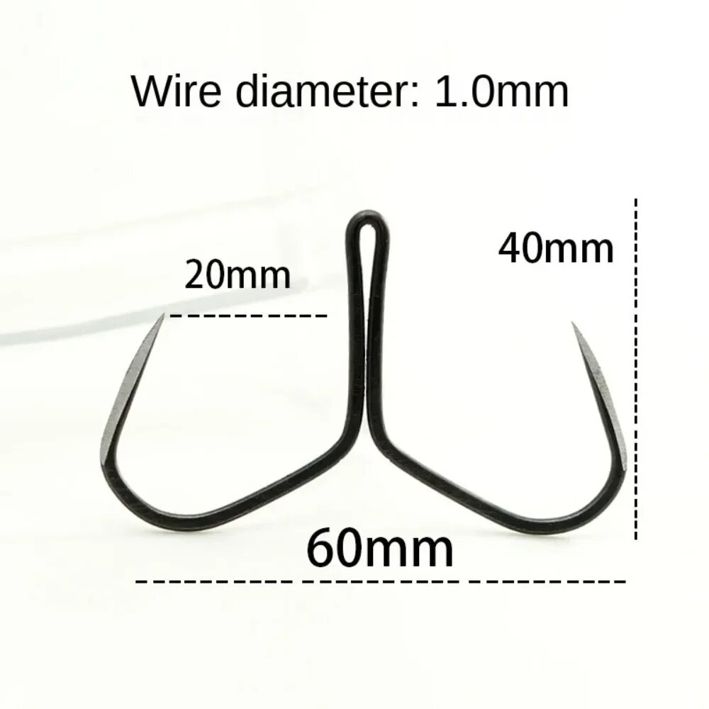 Двойные якорные крючки из углеродистой стали, черные 1.0mm