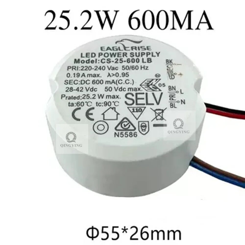 LED блок питания 25.2W 600mA CS-25-600 LB