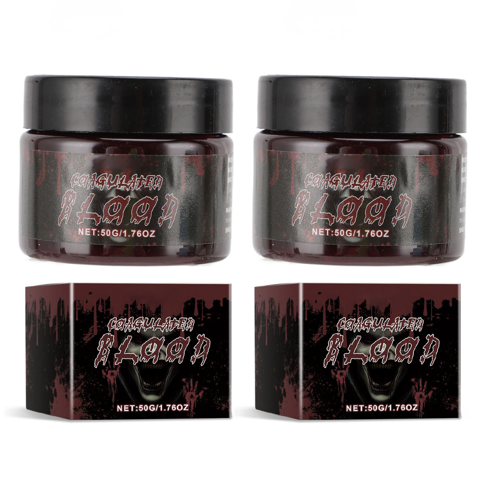 2pcs 50g Coagulated Blood Washable Lifelike Portable Special Effects Fake for Cosplay Costume