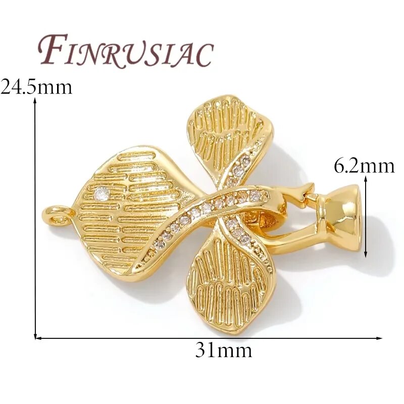 Позолоченные замки для браслетов FINRUSIAC, 2 штуки 2 pieces, 18k Gold Plated