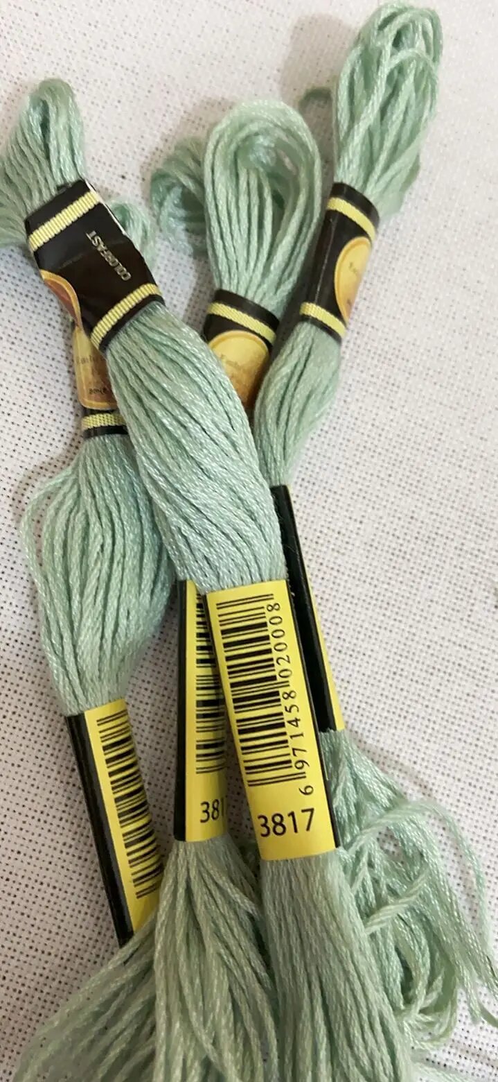 Нитки для вышивки DMC 3756, набор из 10 штук 3817