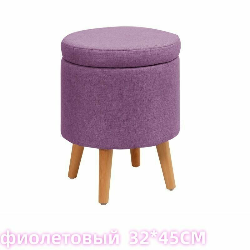 Круглый табурет в коридоре с ящиком для хранения вещейпуфик в прихожую