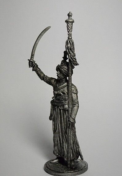 Оловянный солдатик Мамелюк с бунчуком. Франция, 1806-14 Наполеоновские войны