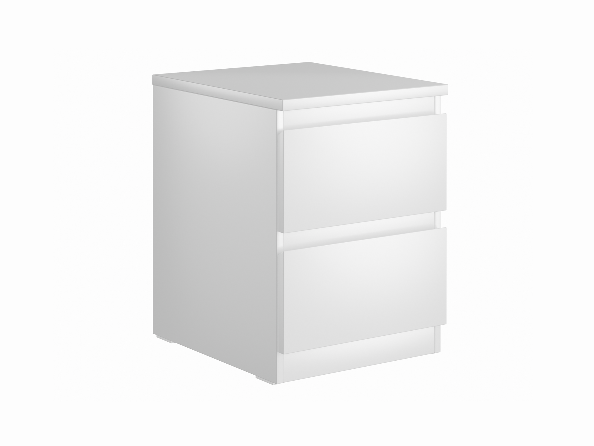 Тумба прикроватная "Мальта" с 2 ящиками, белая, 48 см х 40.3 см х 54.1 см
