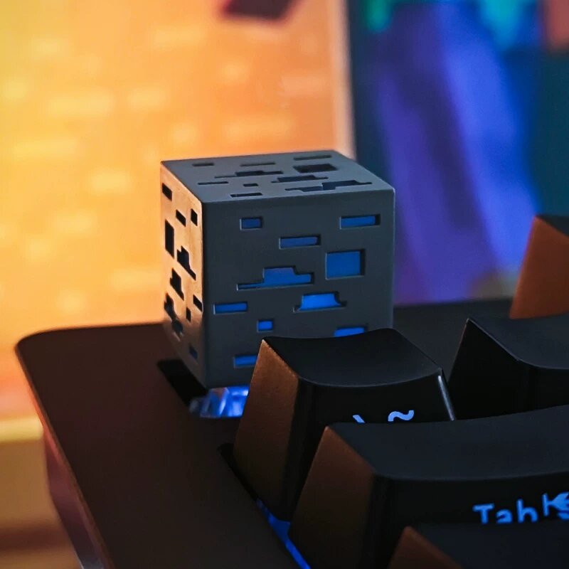 Кейкап для механической клавиатуры Minecraft, 3D, креативный, полупрозрачный, для клавиш ESC и Enter руда лазурита
