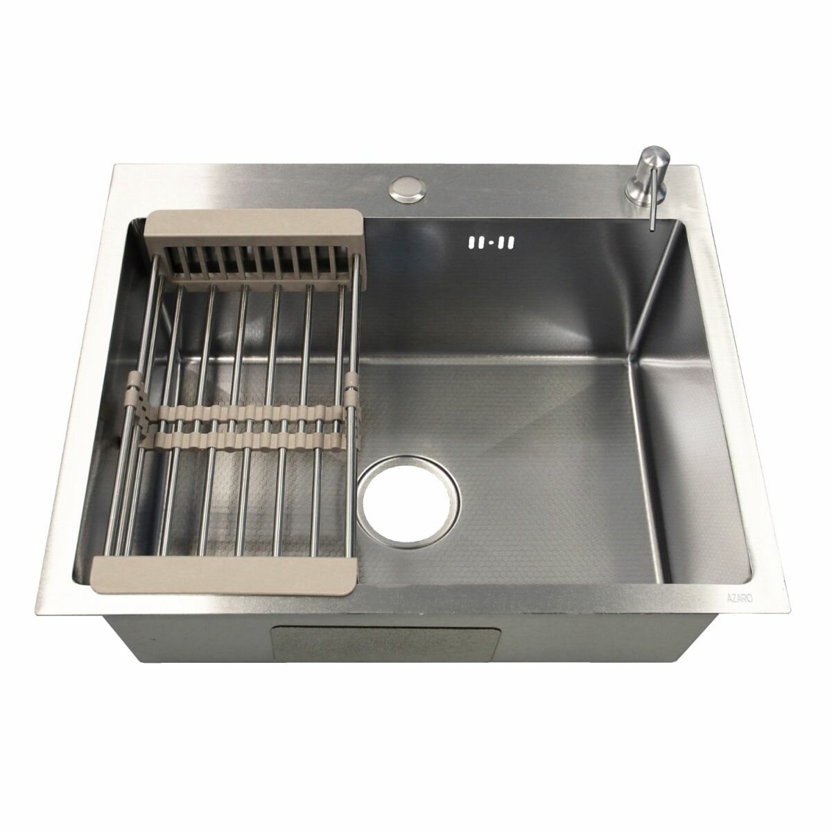 Мойка для кухни нержавеющая 60х50 Azario Nicole AZS6050H + сифон, коландер, диспенсер