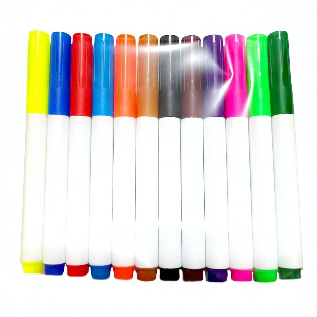 Маркер для белой доски водноосновной стираемый плавающий маgical ручка для рисования на воде doodle ручки для детей рисование пластик цвет как на картинках размер около 13см/5.12дюйм упаковка 12шт для дома школа офис