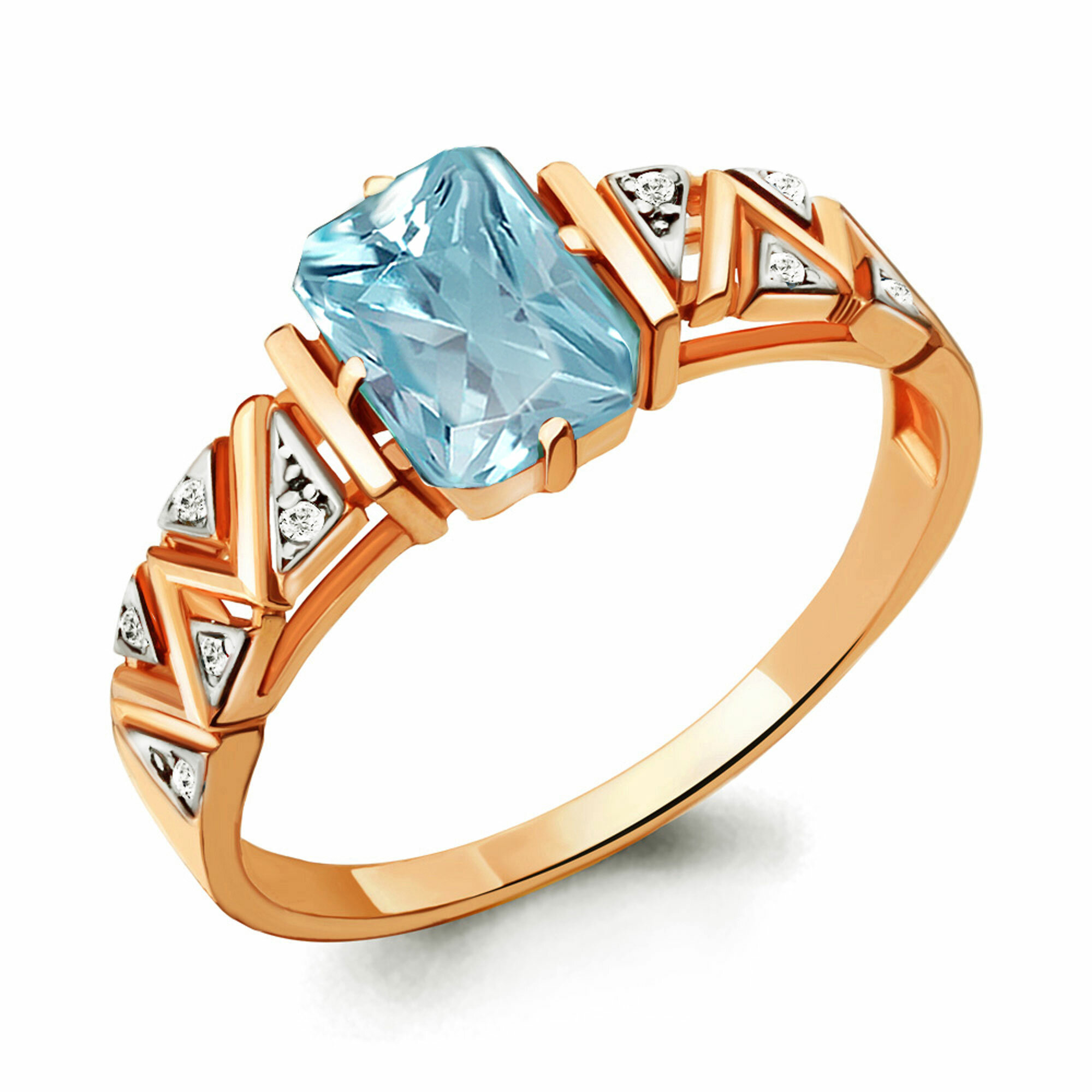 Кольцо, серебро, 925 проба, золочение, фианит, турмалин