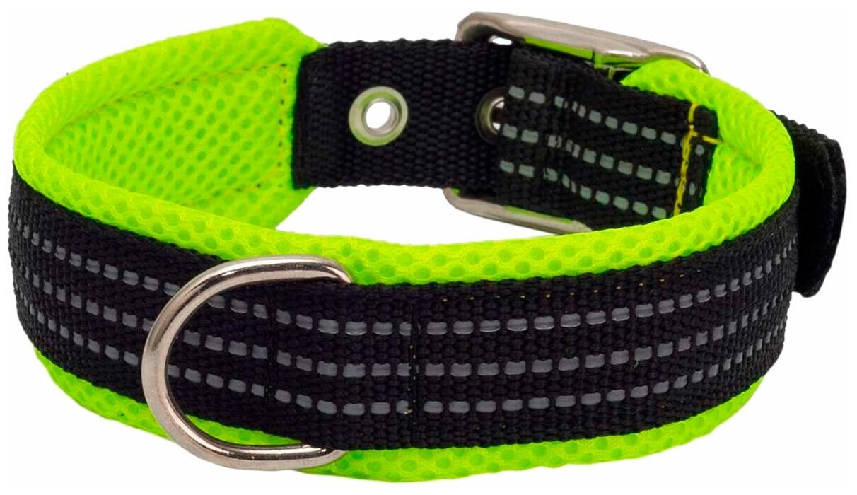 Ошейник для собак Каскад Premium нейлон мягкая подкладка зеленый 25 мм 39 – 45 см (1 шт)