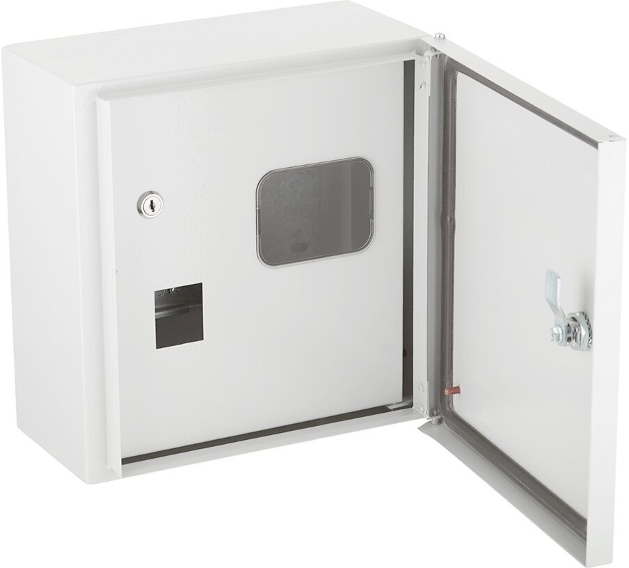 Щит учетно-распределительный навесной EKF Basic ЩУ-1/1-1 металлический IP54 310х300х160 мм 6 модулей с окном для снятия показаний счетчика