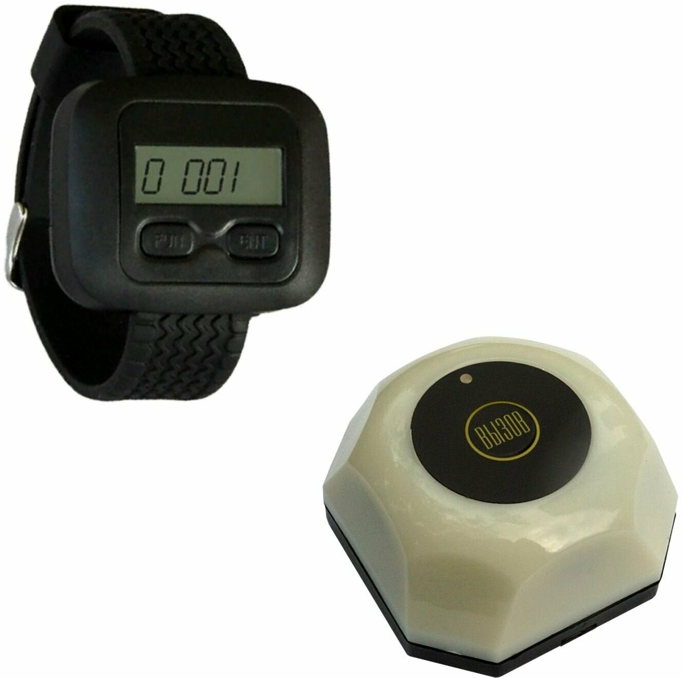 Комплект системы вызова персонала: часы-пейджер П-10 и 1 кнопка вызова К-6