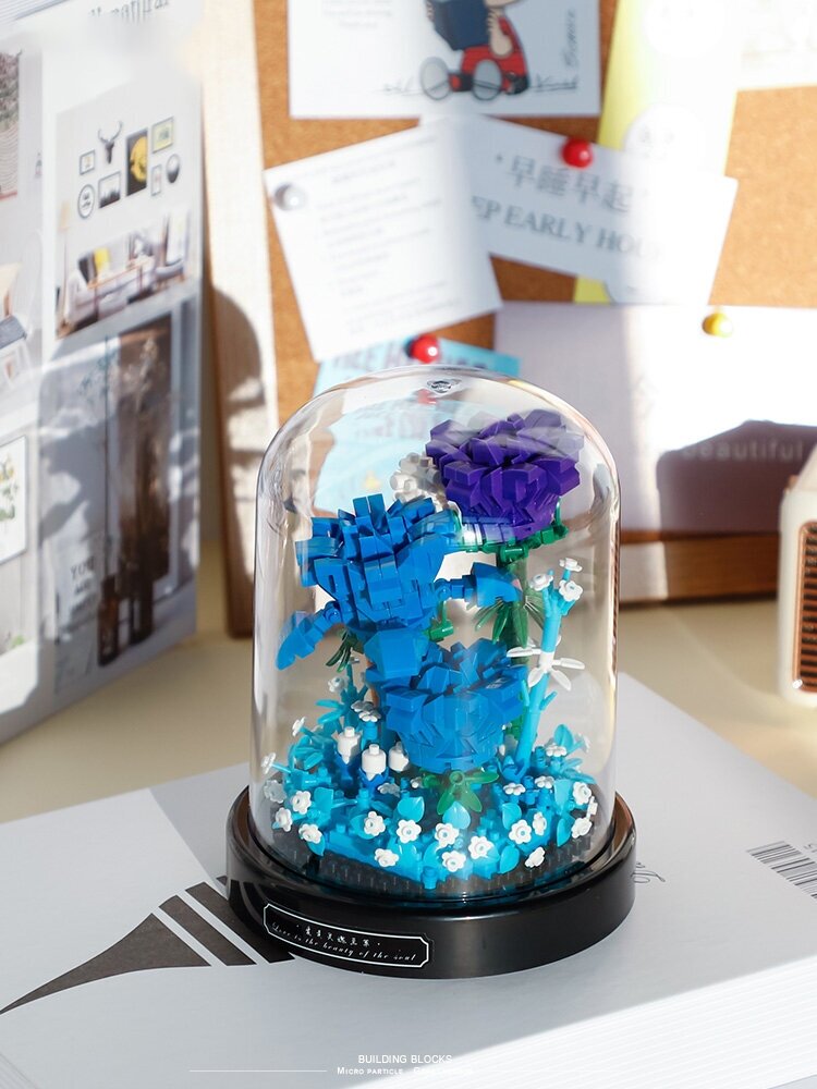 Конструктор 3D из миниблоков Balody Цветы в колбе Розы синие 630 элементов - BA18472