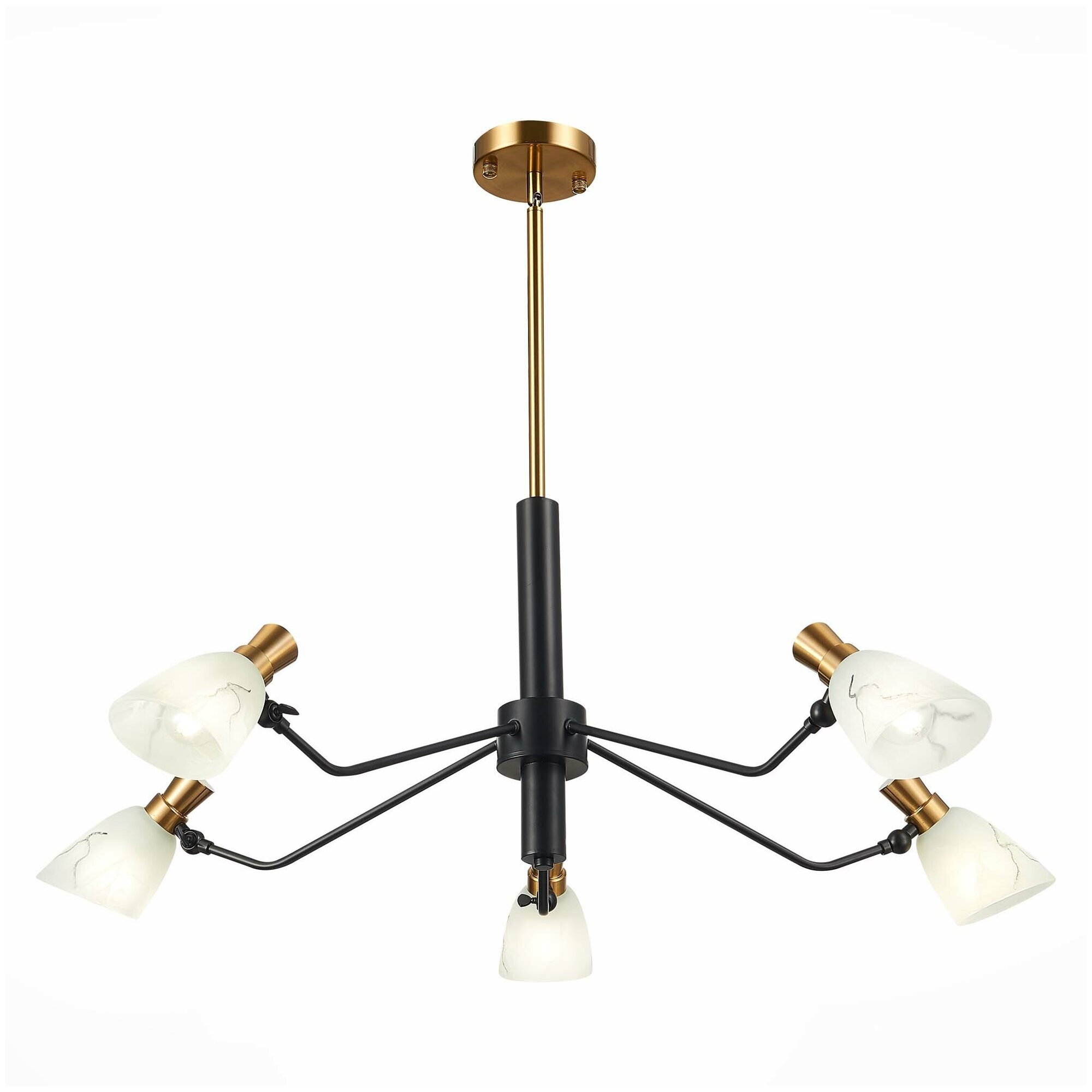 Светильник подвесной, подвес Evoluce Черный/Латунь/Белый E14 5*60W SLE205403-05