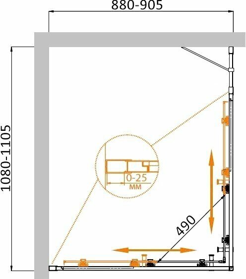 Душевой уголок Cezares Molveno AH-21 90+20x90 P-Cr MOLVENO-AH-21-90+20-P-Cr