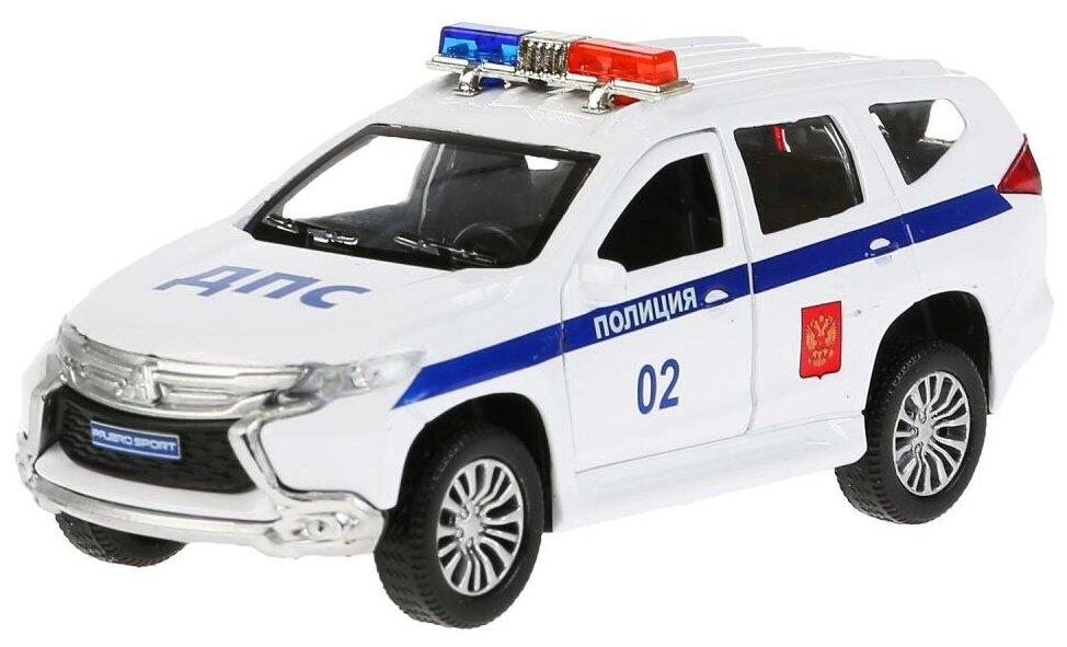 Модель машины Технопарк Mitsubishi Pajero Sport, Полиция, белая, инерционная PAJEROS-12POL-WH