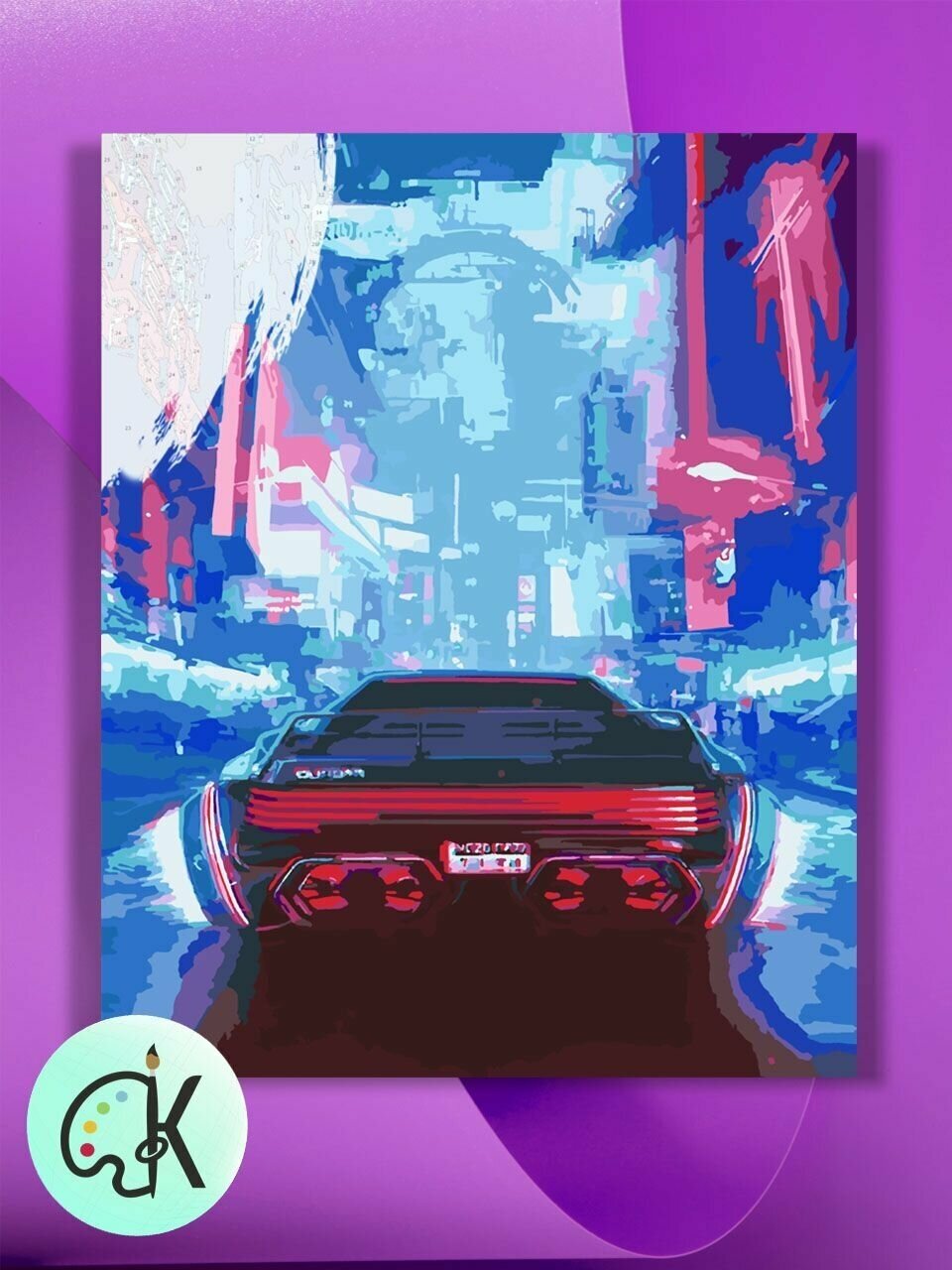 Картина по номерам на холсте Cyberpunk car, 40 х 50 см