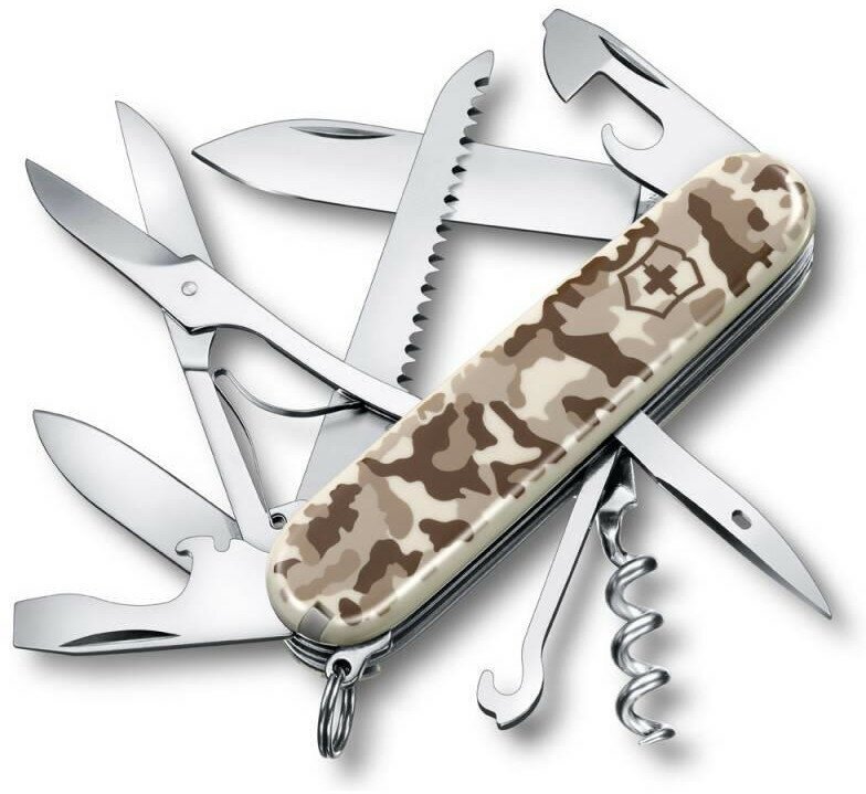 Victorinox швейцарский перочинный нож Huntsman 91мм 15 функций камуфляж пустыни (1.3713.941)