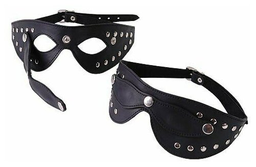 Чёрная кожаная маска с велюровой подкладкой