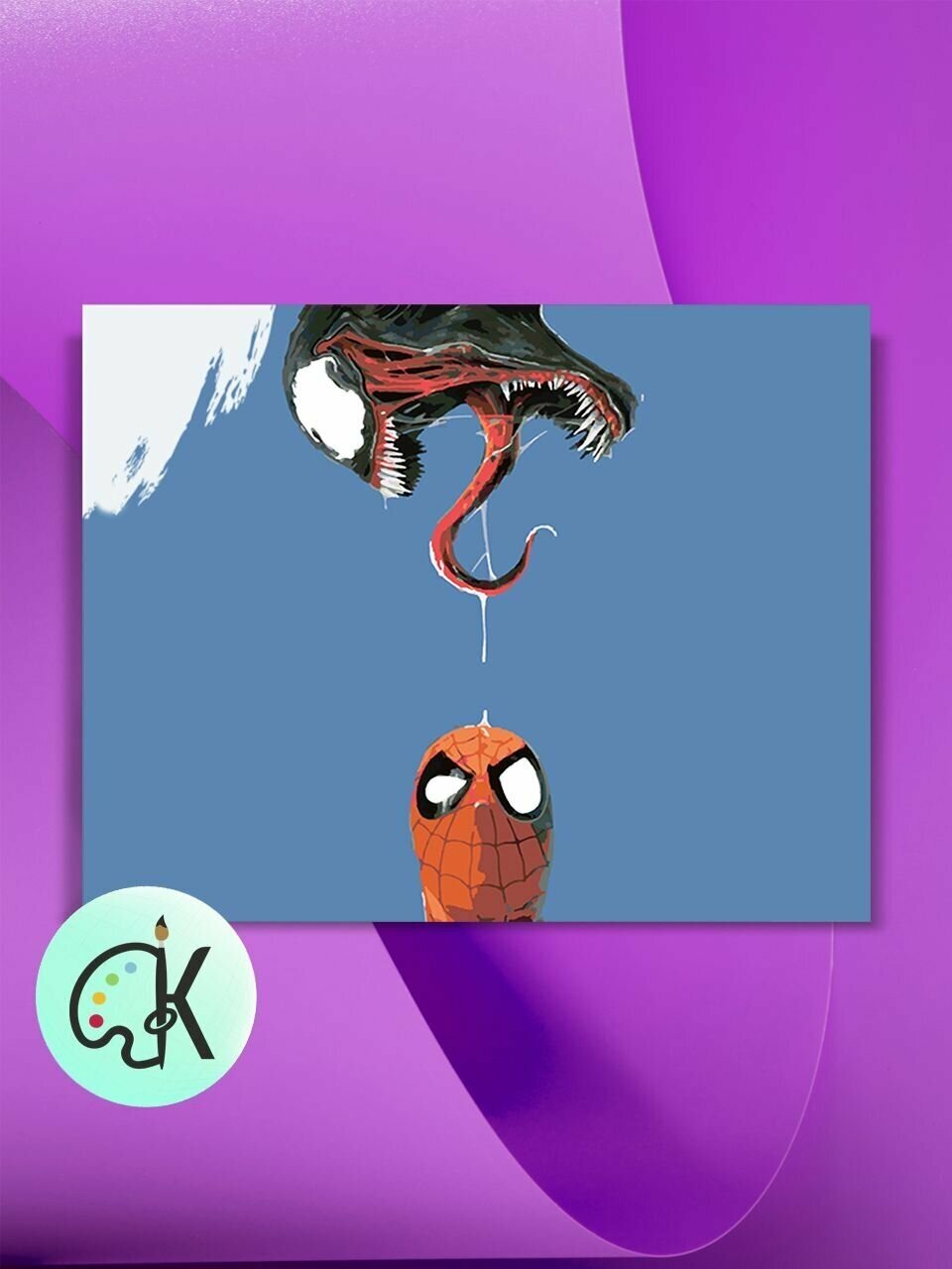 Картина по номерам на холсте Спайдер Мэн и веном постер, 40 х 50 см