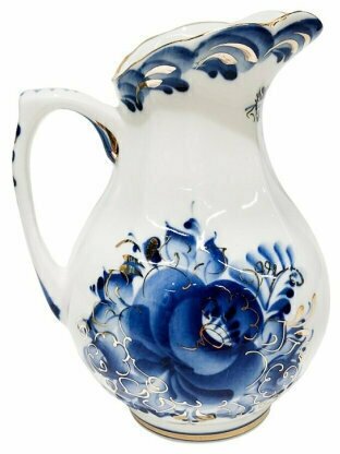 Кувшин "Водолей" (Гжель) 750мл, золото