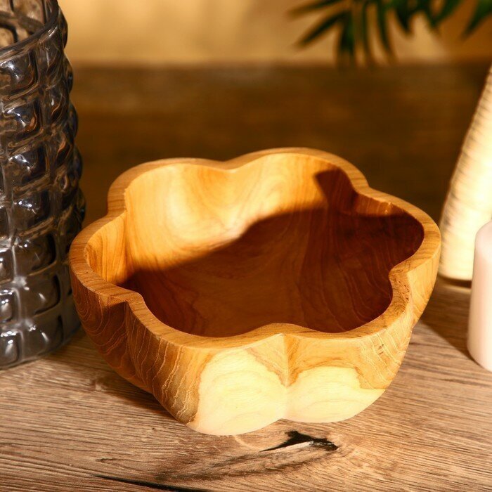 Салатник, 20×20×9 см, тиковое дерево