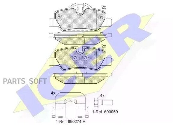 Колодки дисковые задние Icer арт. 182190