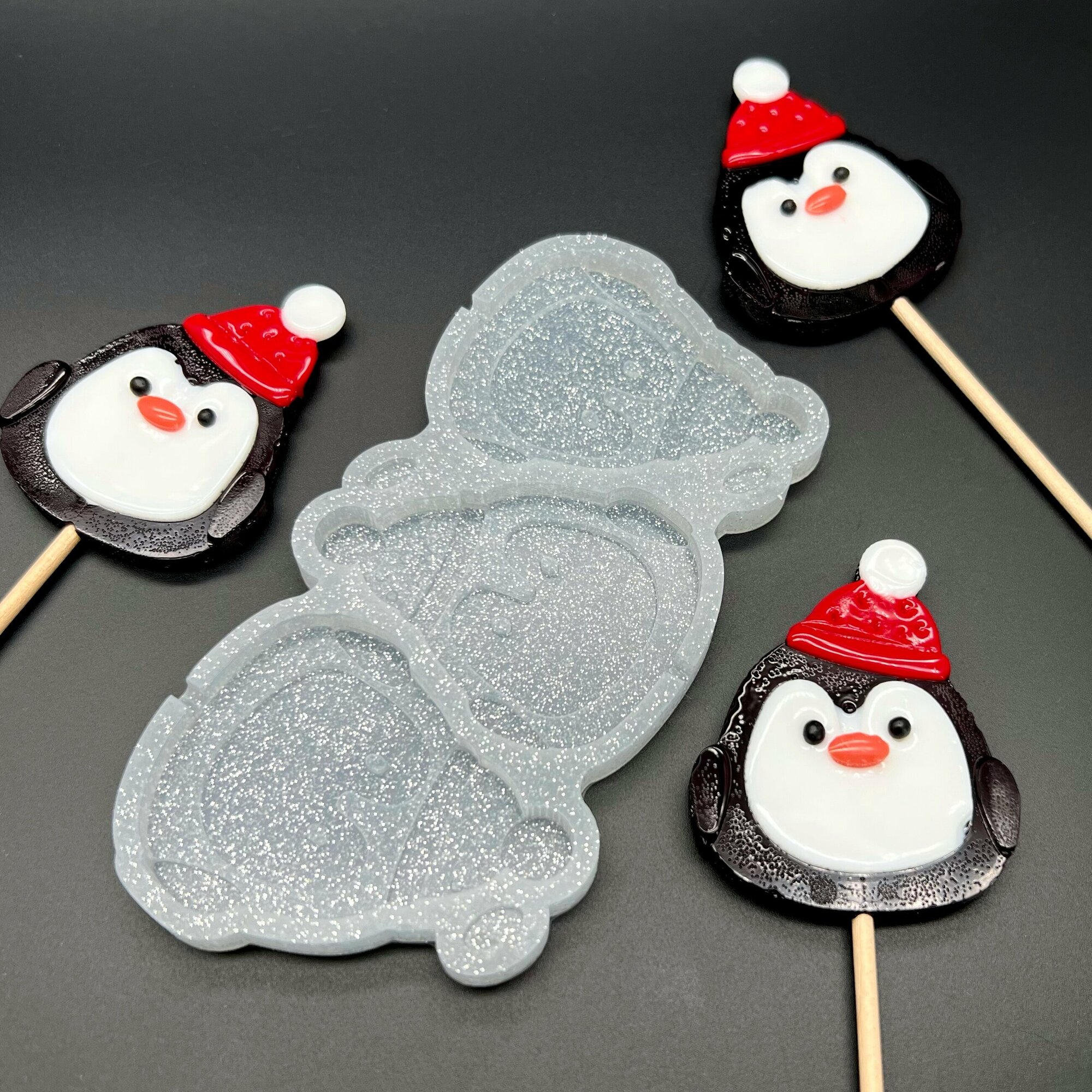 Силиконовая форма молд для леденцов и шоколада Пингвин