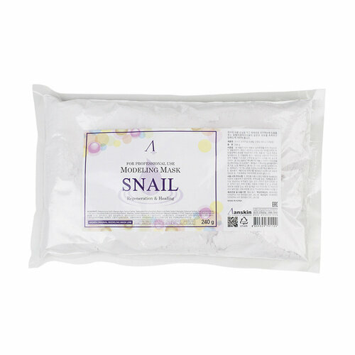 Anskin Маска для лица косметическая, альгинатная с муцином улитки Snail Modeling Mask, 240гр