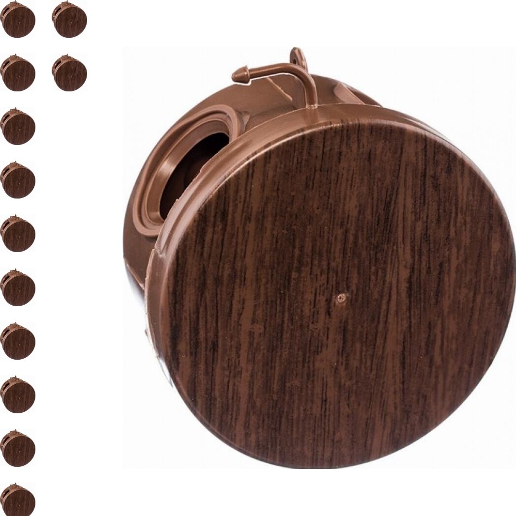 Коробка распределительная TDM Electric Эко 65x40 круглая 4 ввода для открытого монтажа IP54 бук (комплект из 12 шт.)