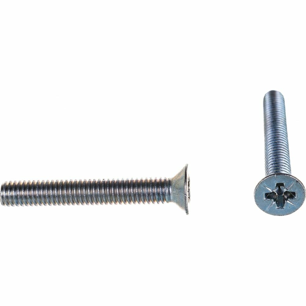 Винт DIN 965 с потайной головкой, оцинкованный М6х40, 40шт - коробка Tech-Krep 105243