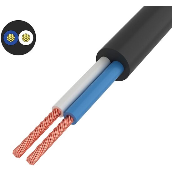 Провод Rexant ПВС 2x0,75 кв. мм, черный, 10 метров, медный, ГОСТ, 01-8031-10