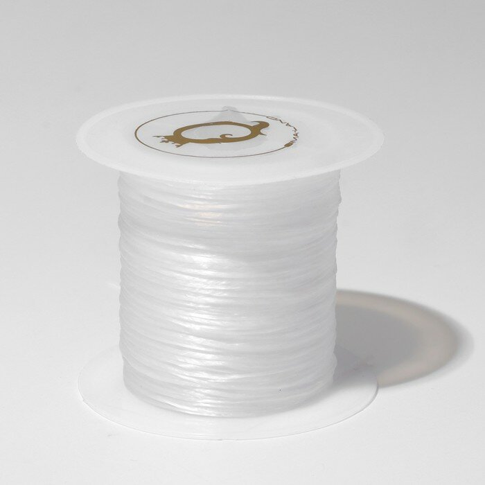 Нить силиконовая (резинка) d=1 мм, L=10 м (прочность 2250 денье), белая