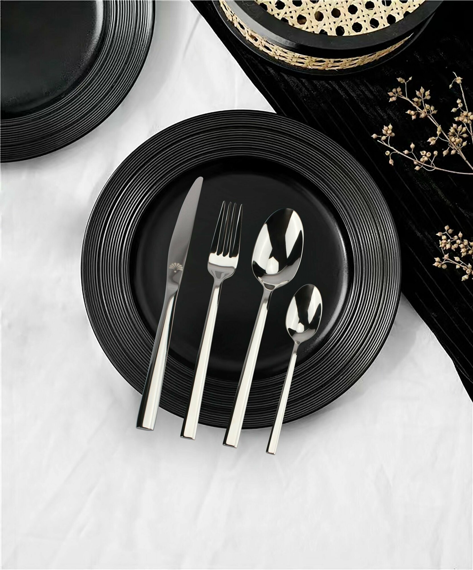 Набор столовых приборов Arya Timeless 24 пр. Amber нержавеющая сталь