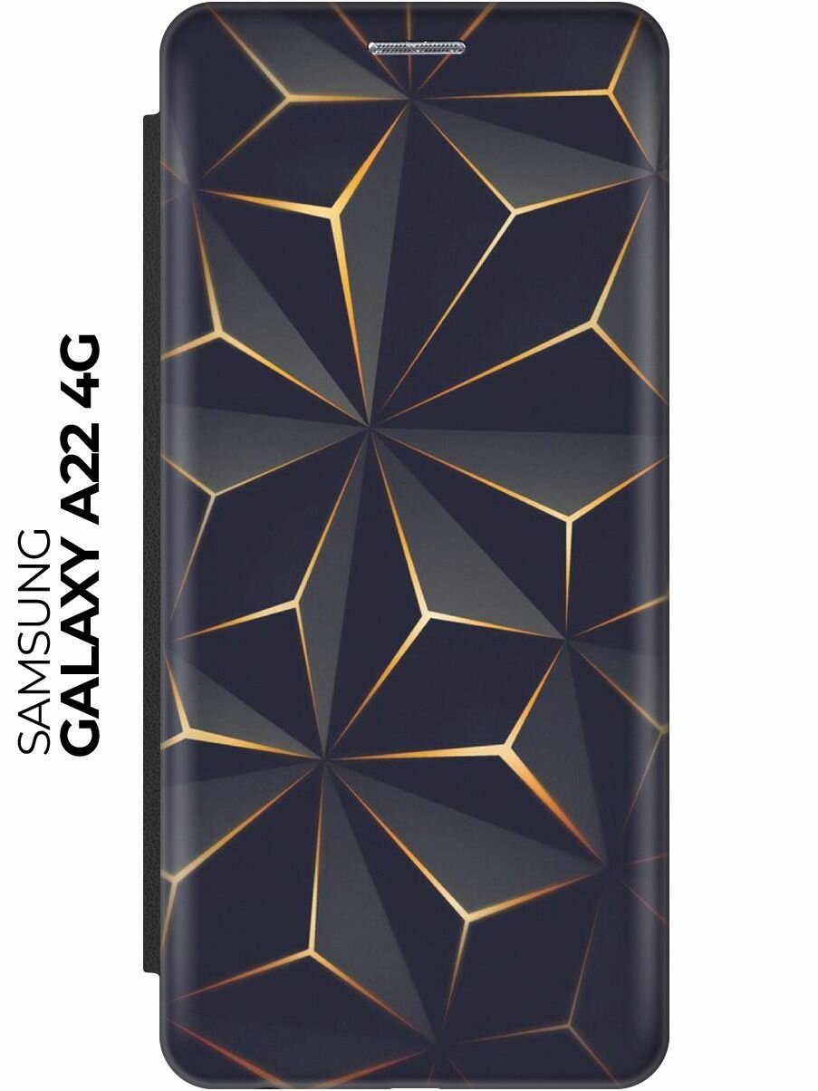 Чехол-книжка Графитовый узор на Samsung Galaxy A22 / M32 / M22 / Самсунг А22 / М32 / М22 черный