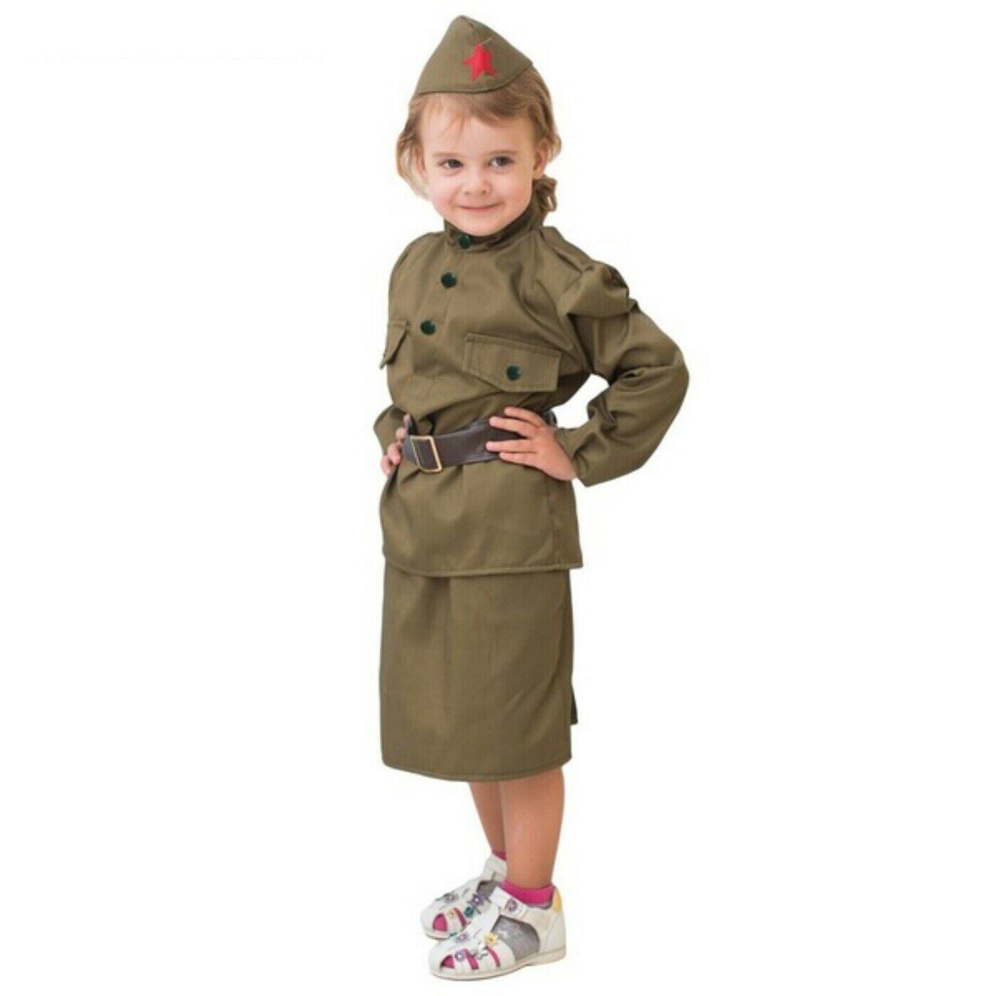 Военная форма для девочки Солдаточка, рост 104-116см, возраст 3-5 лет