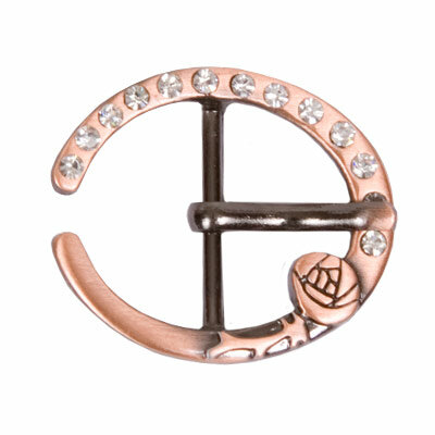 GB 1302 Micron пряжка со стразами 25 x 30 мм №15 шлифованная медь (прозрачный)