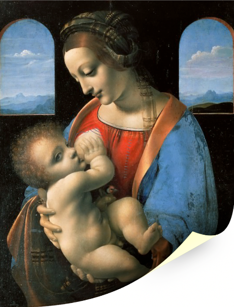 "Мадонна Литта", Леонардо да Винчи, картина (репродукция) (50х65 см / без подрамника)