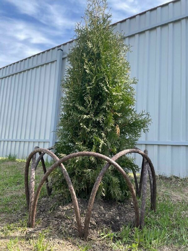 Заборчик, ограждение из полимерной лозы ДПК для грядок, клумб и цветников, высота 30см, цвет коричневый, 3 секции