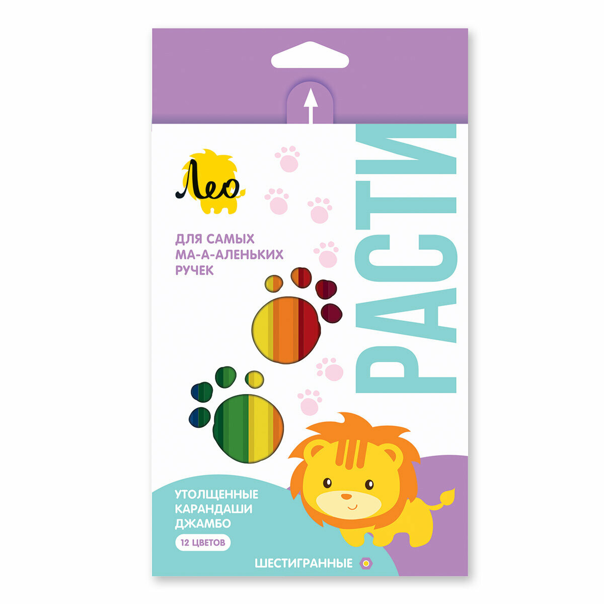 Лео Расти Набор цветных шестигранных карандашей Джамбо LGHPJ-12-SE78 заточенных 12 цветов