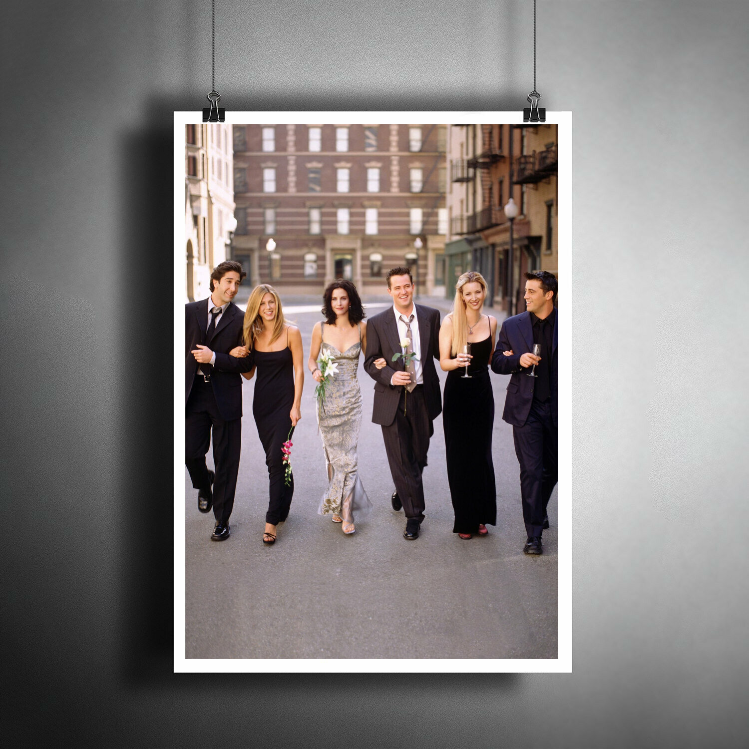 Постер плакат для интерьера "Сериал: Друзья. Friends. Дженнифер Энистон, Мэтт ЛеБлан и др." / Декор дома, офиса, комнаты, квартиры A3 (297 x 420 мм)