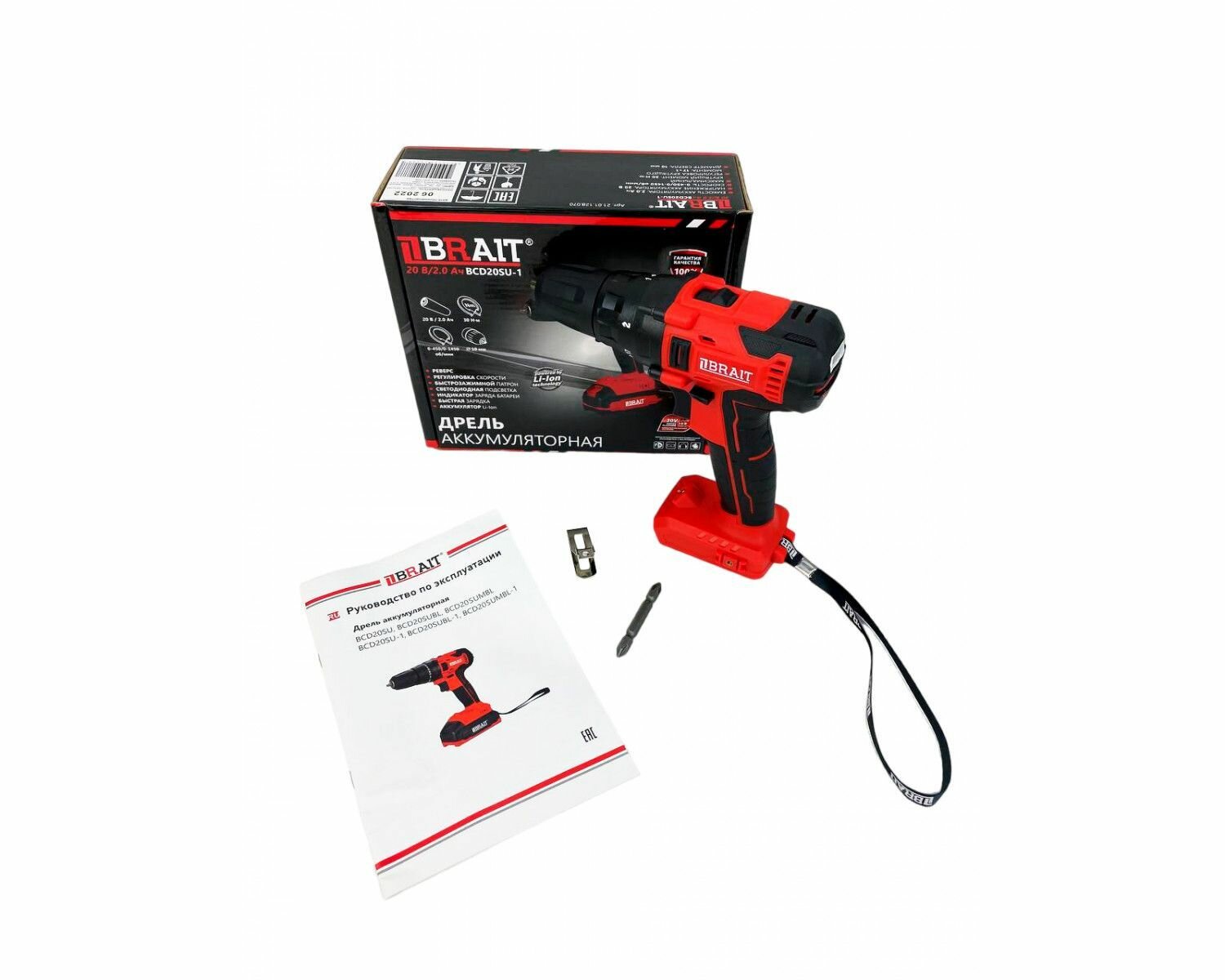 Дрель-шуруповерт BRAIT аккумуляторная BCD20SU-1 единая аккум. система BRAIT (без АКБ и ЗУ)