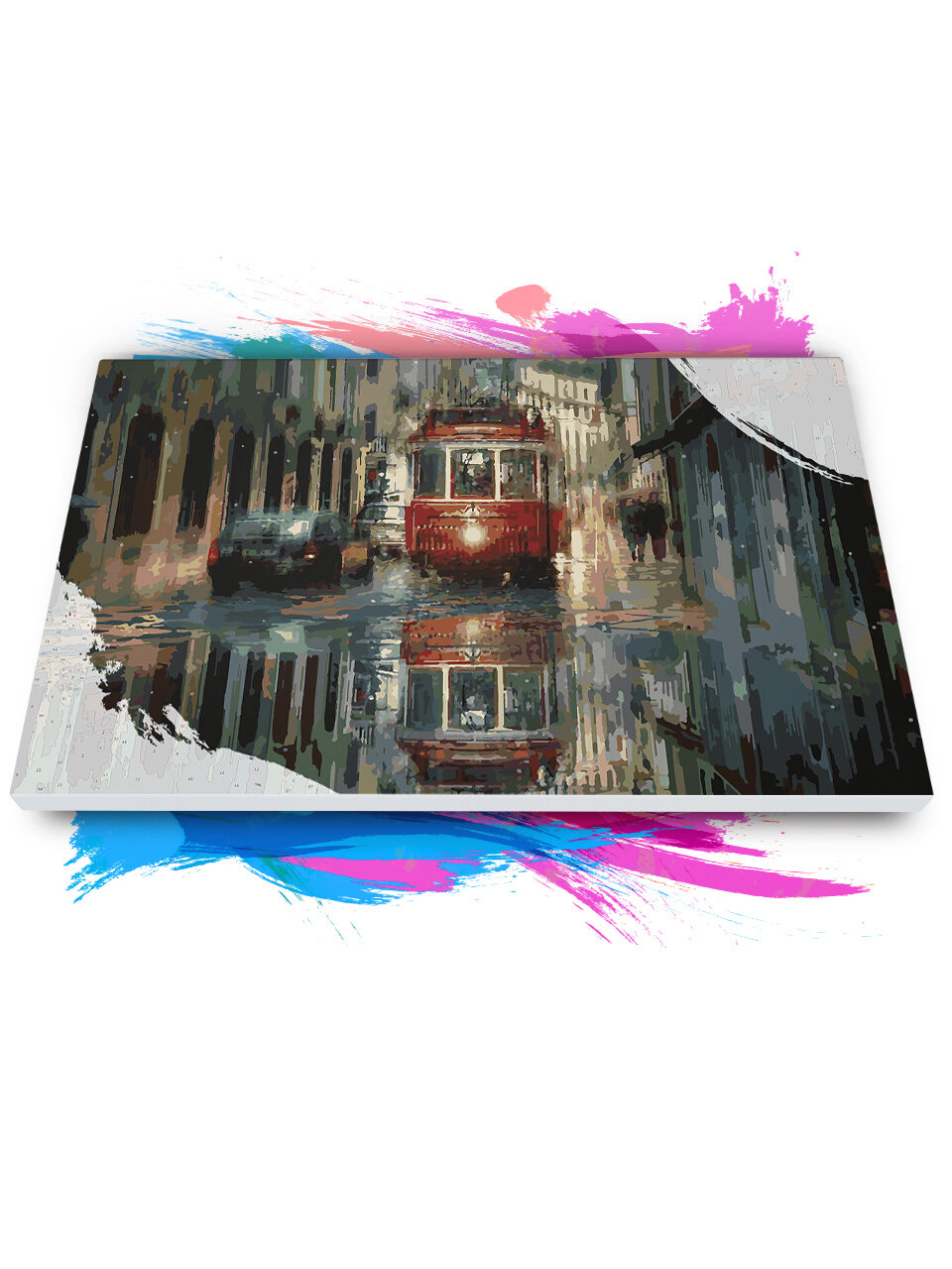 Картина по номерам на холсте Вечерний трамвай, 100 х 150 см