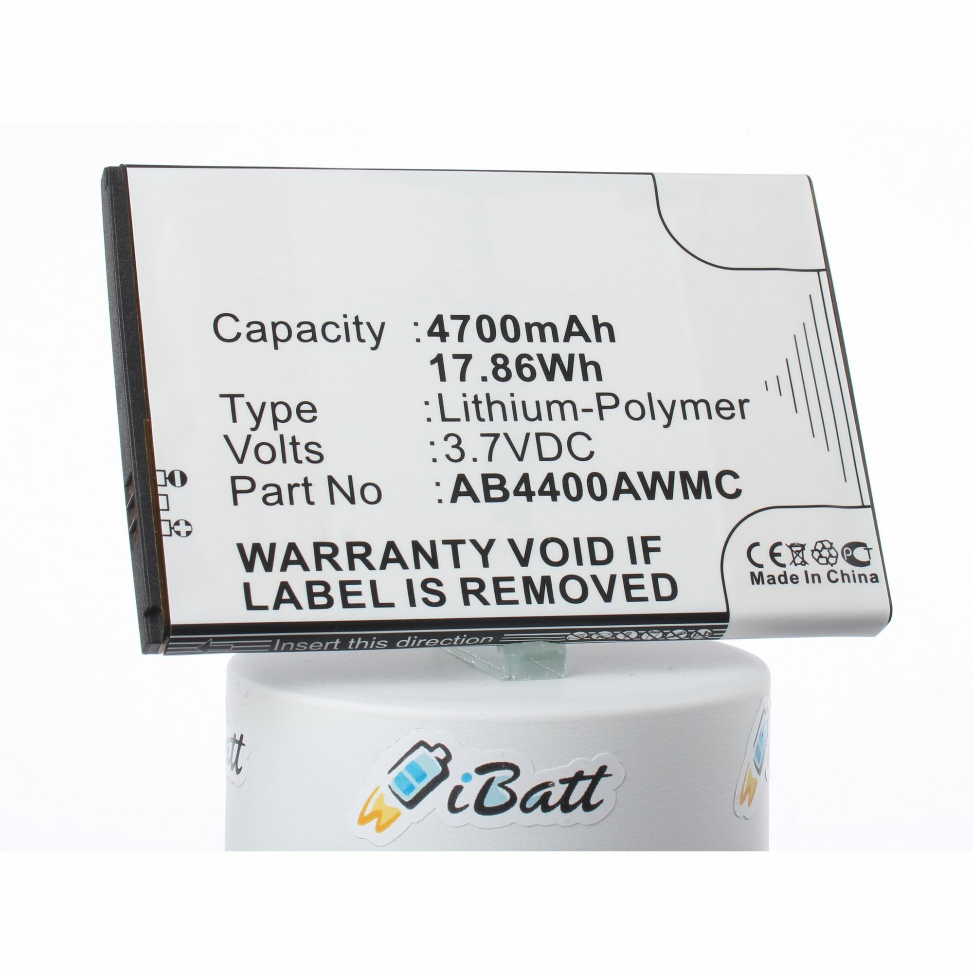 Аккумуляторная батарея iBatt 4700mAh для Philips AB4400AWMC, Xenium V387,