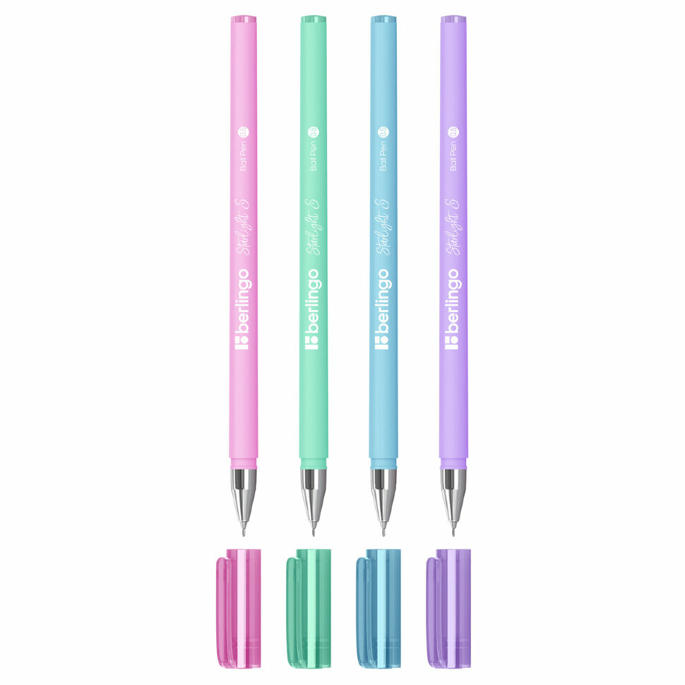 Ручка шариковая Berlingo "Starlight S" синяя, 0,5мм, корпус ассорти пастель, 265910rf