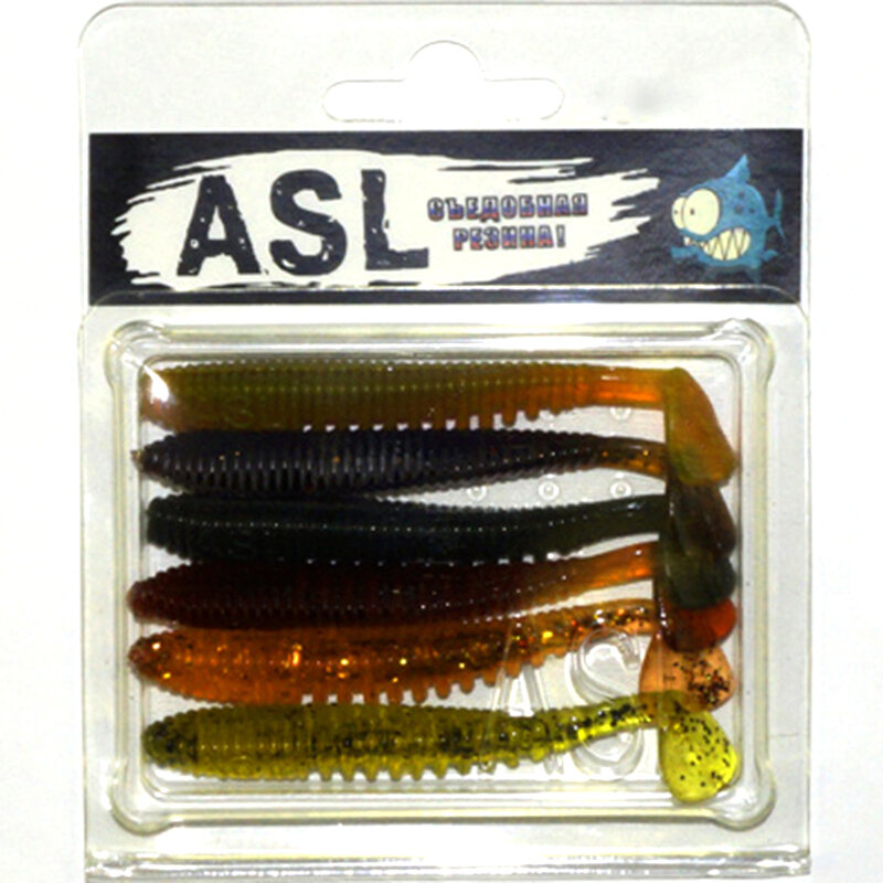 Силиконовая приманка ASL "Аваруна" цвет № "mix 2", L-10см (4"), 5шт/уп