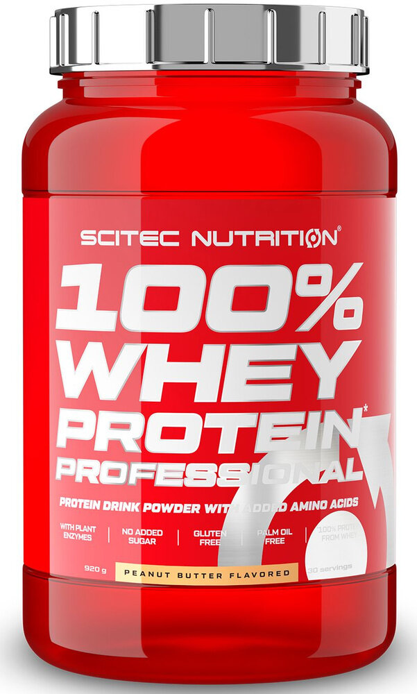 Сывороточный протеин для набора мышечной массы, Scitec Nutrition Whey Protein Prof. 920g (Peanut Butter)