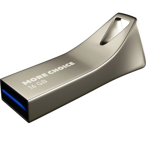Flash Drive USB-A*3.0 16Гб MoreChoice MF16m - металлический корпус, серый